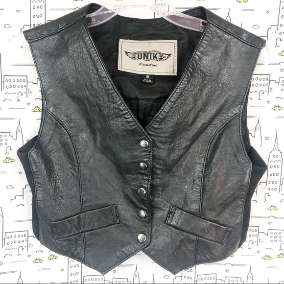 Unik | Jackets & Coats | Unik Motorcycle Biker Leather Vest Small ...